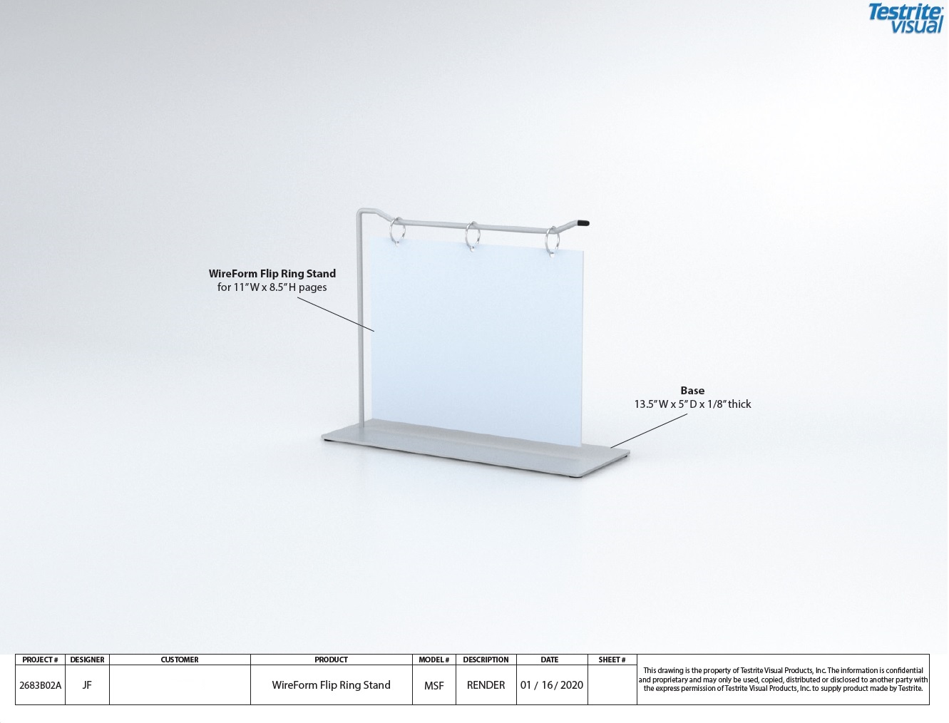 Testrite Visual | Countertop Menu Holder Display Example